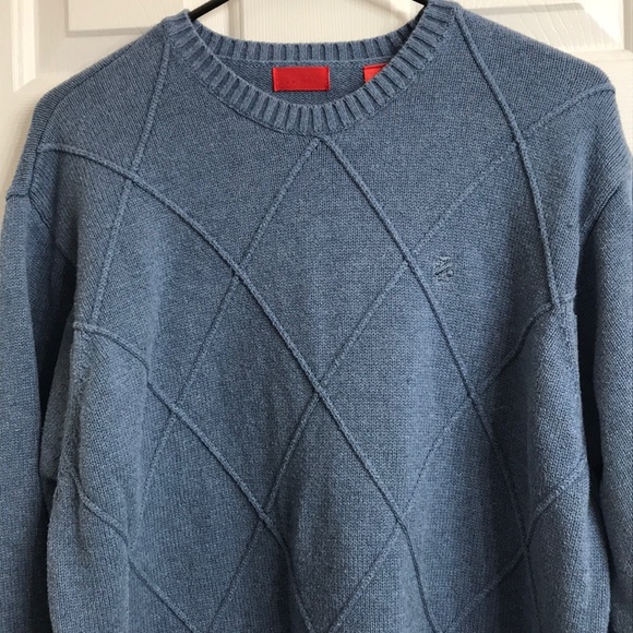 Izod | Sweaters | Izod Blue Crew Neck Sweater Diamond Pattern | Poshmark